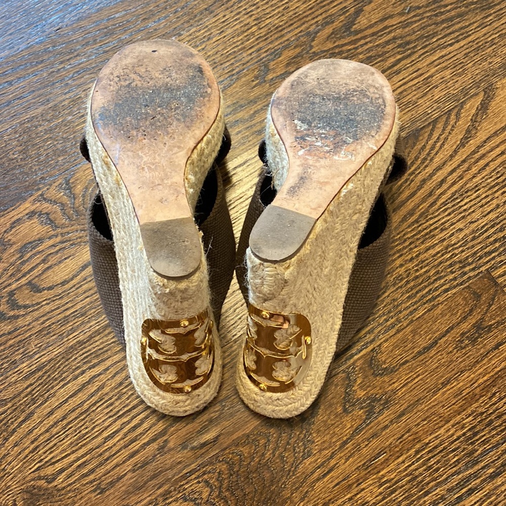 Tori Burch Rope Wedge Platform Sandals Size 10 - Gem
